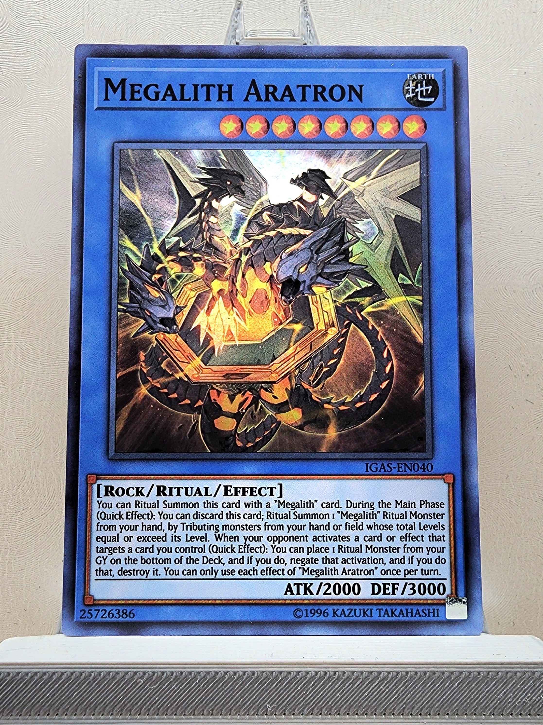 Yugioh! 1x Megalith Aratron (IGAS - Super Rare) 1st/Unli Edition ...
