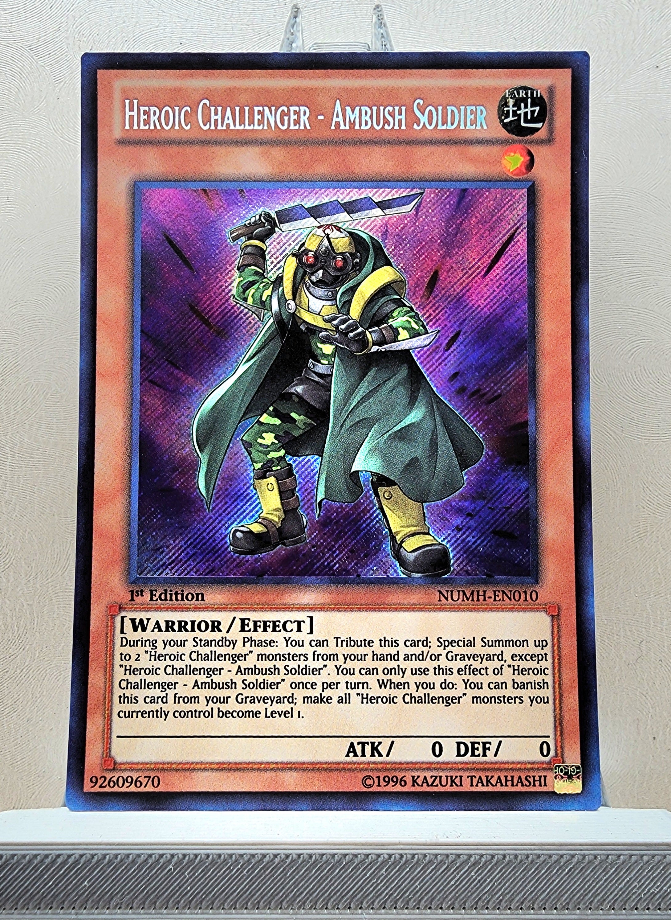 Yugioh! 1x Heroic Challenger - Ambush Soldier (NUMH - Secret Rare) 1st ...