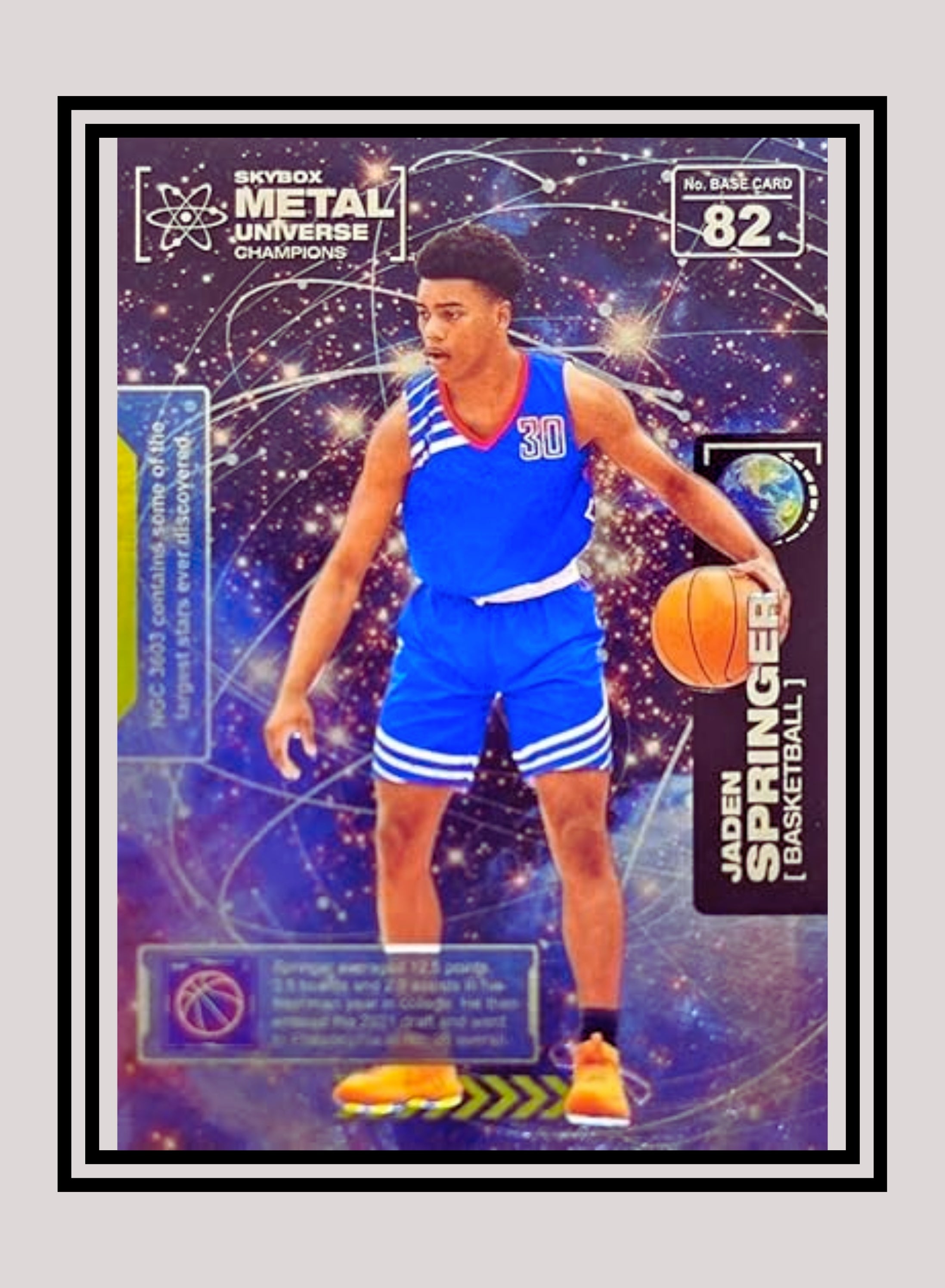 1x Jaden Springer Basketball RC - Base (#082 - 2021 Skybox Metal Unive ...