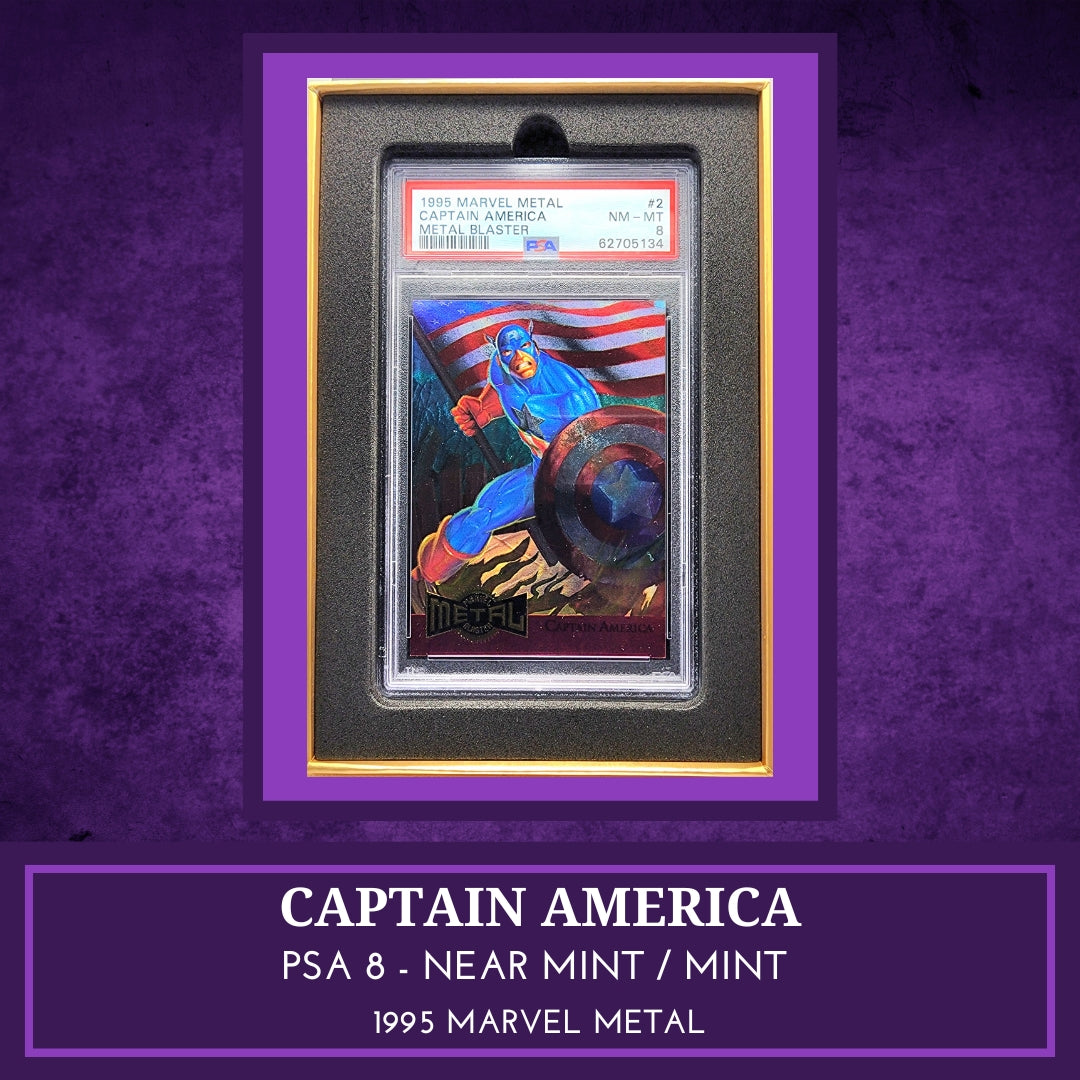 1x Captain America PSA 8 (Metal Blaster - 1995 Fleer Marvel Metal ...