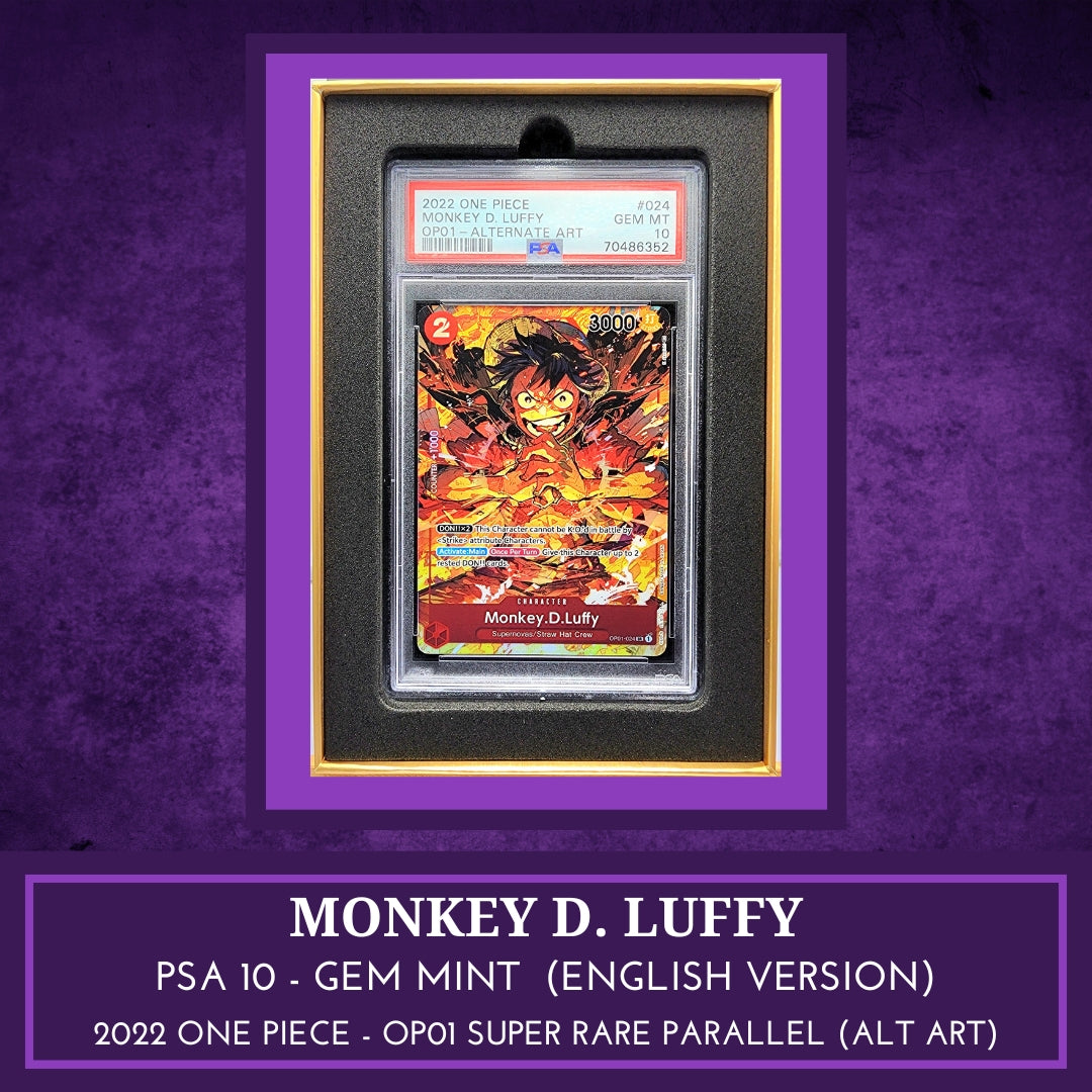 One Piece English! 1x Monkey D Luffy PSA 10 (OP01-024 - Super Rare Par ...